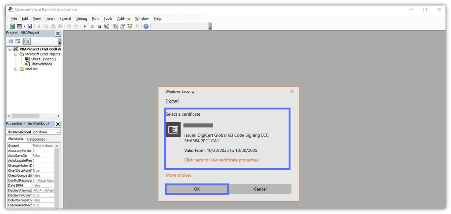 How to Digitally Sign a Macro for Excel Using a Code Signing ...