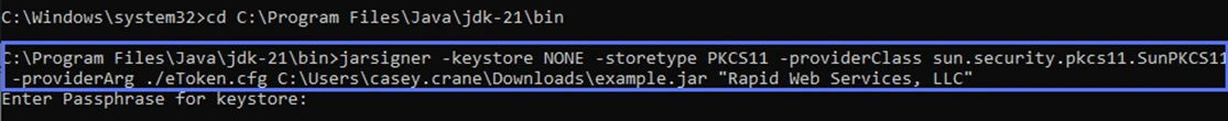 How To Sign Jar File With A Trusted Certificate And A Secure Token